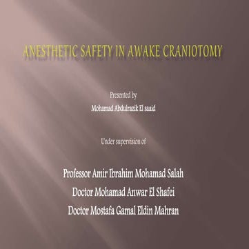 Awake Craniotomy | PPTX