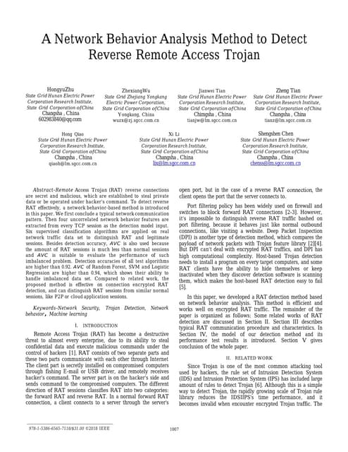 A Network Behavior Analysis Method To Detect This Writes About A Method