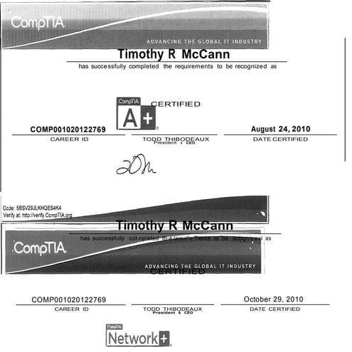 A+ and Network+ Certificates | PPT