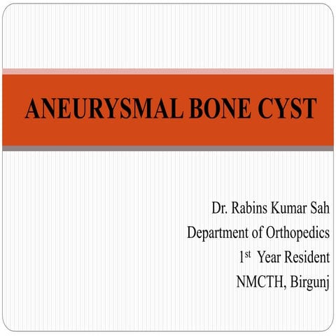 Simple and aneurysmal Bone cyst - Definition, Classfication, Investigations, treatment and DDs ...