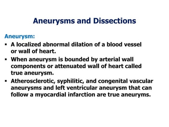 Aneurysms lect 4 | PPT