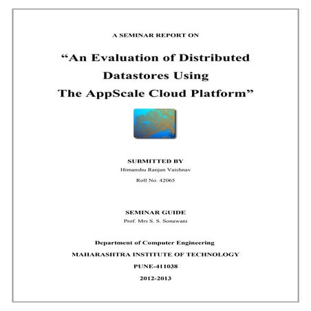 An Evaluation Of Distributed Datastores Using The App Scale Cloud 6837