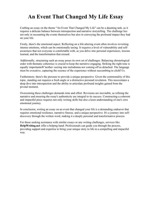 An Event That Changed My Life Essay.pdf An Event That Changed My Life Essay.pdf