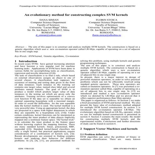 An Evolutionary Method For Constructing Complex Svm Kernels Pdf 