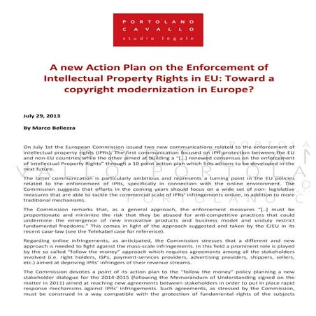 A new action plan on the enforcement of intellectual property rights in ...