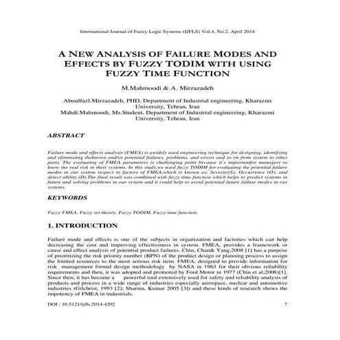 A new analysis of failure modes and effects by fuzzy todim with using fuzzy time function | PDF