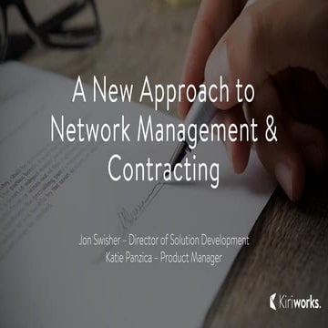 A new approach to Provider Network Management & Contracting | PPT