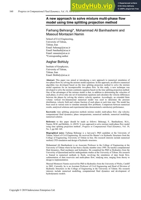 A New Approach To Solve Mixture Multi Phase Flow Model Using Time Splitting Projection Method Pdf