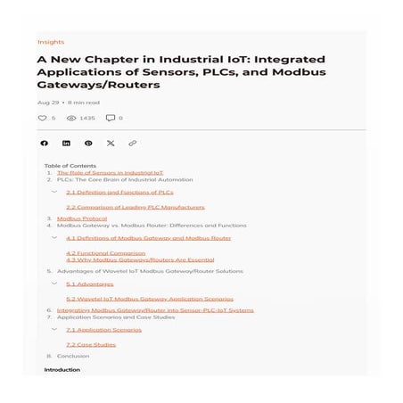 A New Chapter in Industrial IoT Integrated Applications of Sensors ...