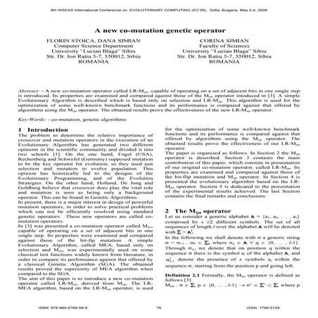 A new co-mutation genetic operator | PDF