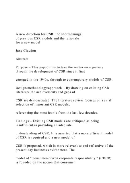 Csr abstract | PDF
