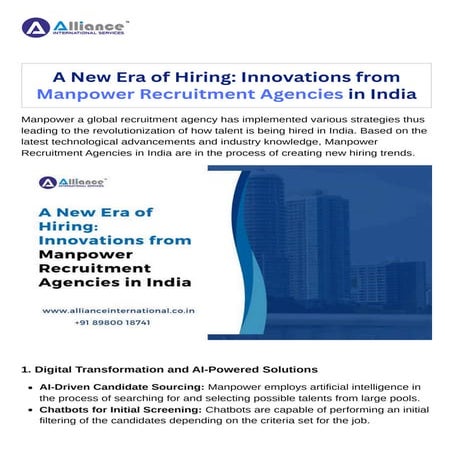 A New Era of Hiring Innovations from Manpower Recruitment Agencies in ...