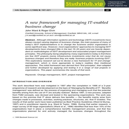 CHANGE MANAGEMENT: IMPLEMENTATION AND BENEFITS OF THE CHANGE CONTROL IN ...