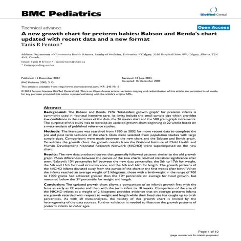 A new growth chart for preterm babies | PDF