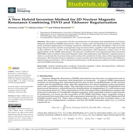 A New Hybrid Inversion Method For 2d Nuclear Magnetic Resonance