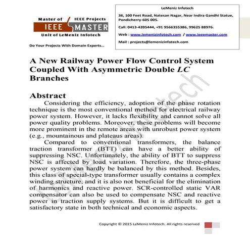 A New Railway Power Flow Control System Coupled With Asymmetric Double Lc Branches Pdf