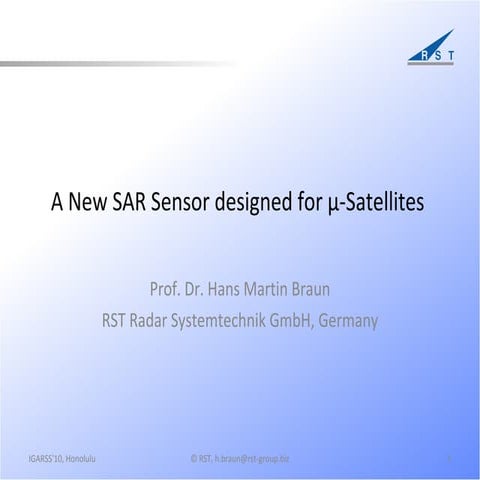 Mo4 L09 3 A New Sar Sensor Designed For Micro Satellites Ppt