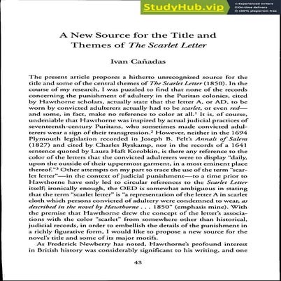 A New Source For The Title And Themes Of The Scarlet Letter | PDF ...