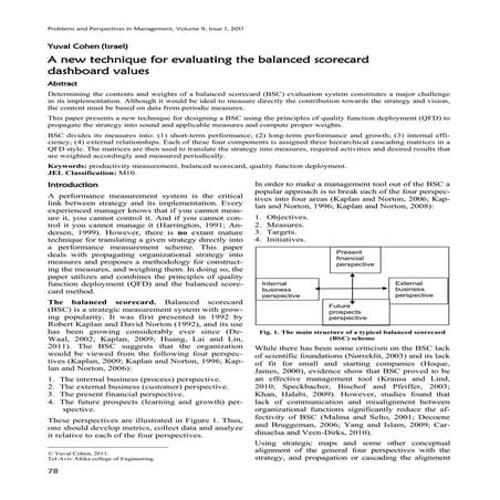 Implementing a sustainability balanced scorecard to contribute to | PDF