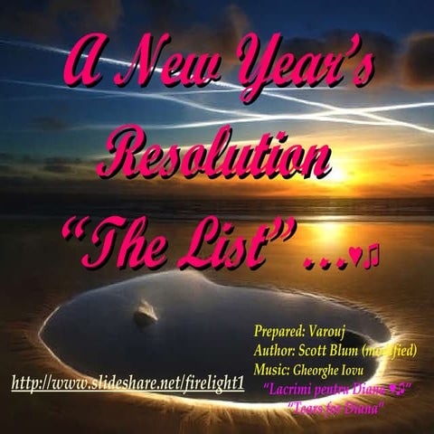 A New Years Resolution The List (The story board is over 12 minutes) | PPT