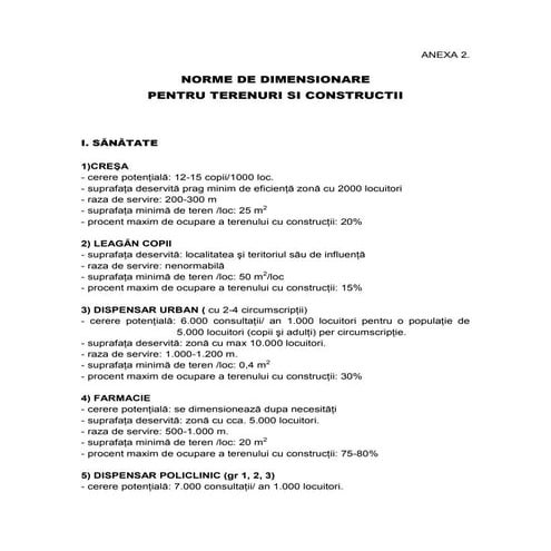 Anexa 2 norme dimensionare | PDF