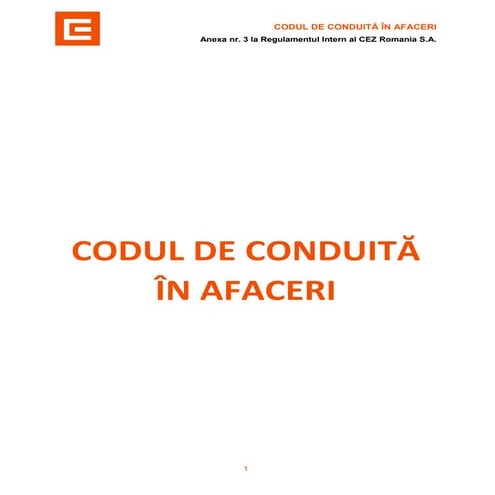 Cod de conduita furnizori CEZ | PDF