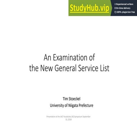 An Examination Of The New General Service List | PDF