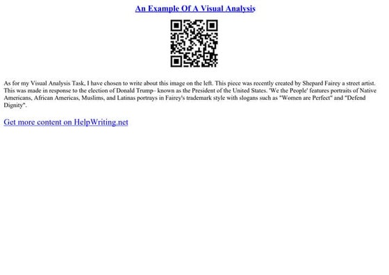 Visual Analysis Essay Examples | PDF