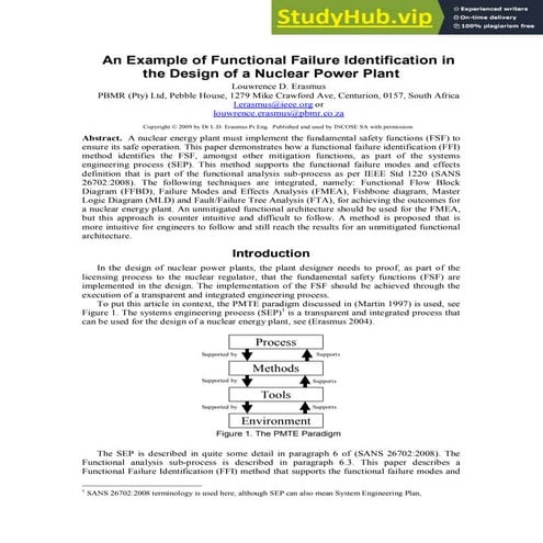An Example Of Functional Failure Identification In The Design Of A Nuclear Power Plant | PDF ...