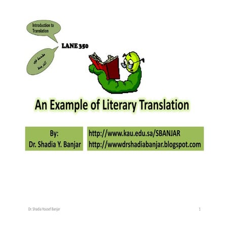 An Example Of Literary Translation By Dr. Shadia Yousef Banjar | PDF