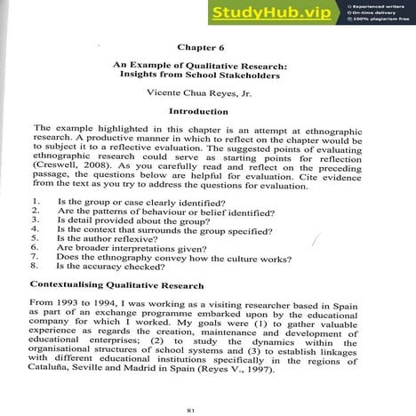 An Example Of Qualitative Research Insights From School Stakeholders | PDF