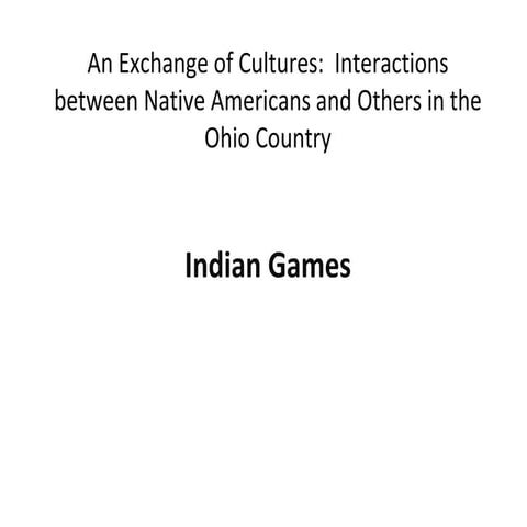 An exchange of cultures games | PPT
