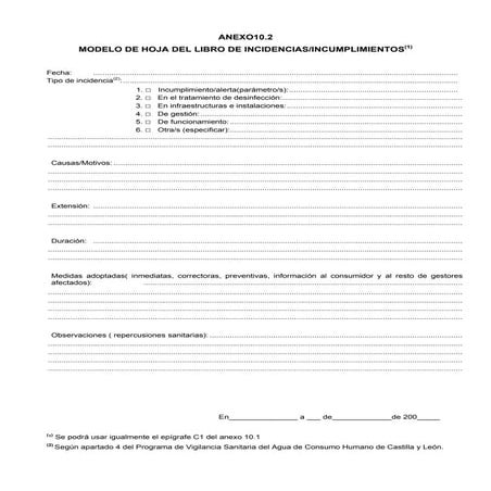 Anexo 10.2 registro de incidencias e incumplimientos. | PDF