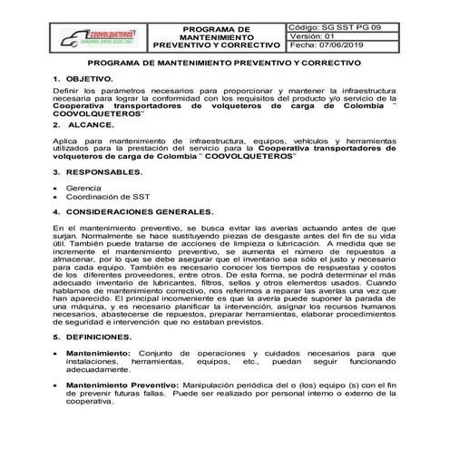 Anexo 64 programa de mantenimiento preventivo y correctivo | DOCX