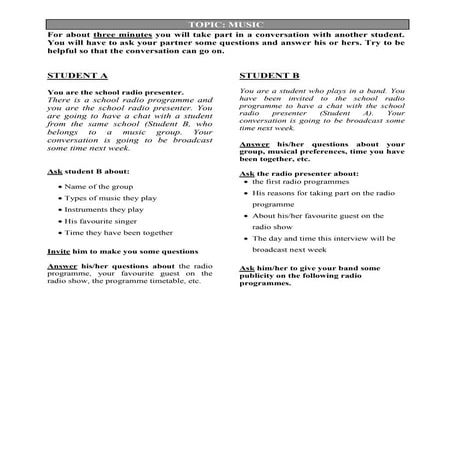 Anexo i conversation questions music | PDF