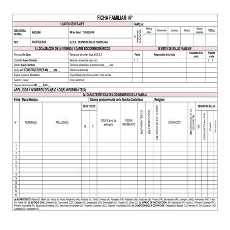 Formato de Ficha Familiar | PDF