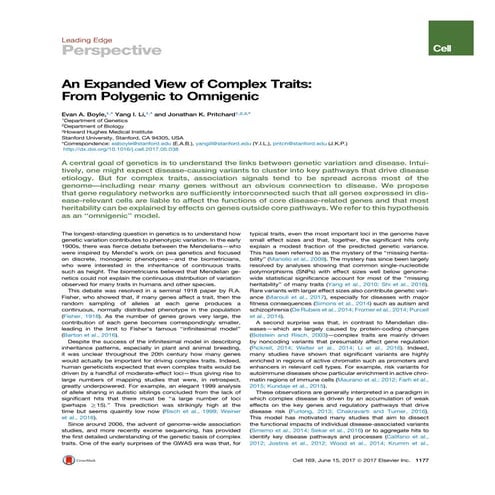 An expanded view of complex traits from polygenic to omnigenic | PDF