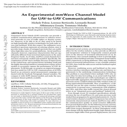 An Experimental mmWave Channel Model for UAV to UAV Communication.pdf