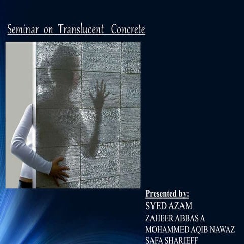 An Experimental Study on Translucent Concrete | PPT