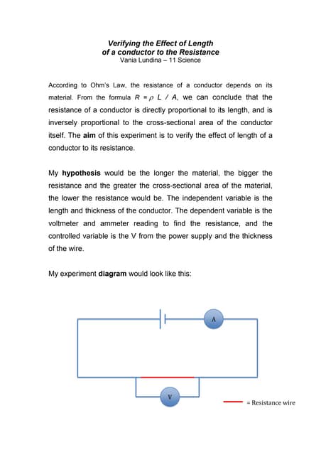 Sample lab-report on verfication of ohms law | PDF