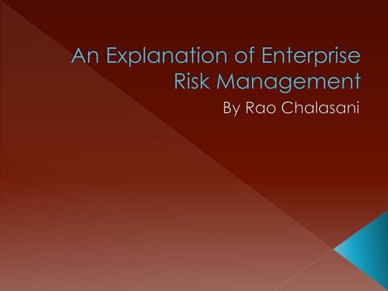 Elements of an Effective Enterprise Risk Management System | PPT