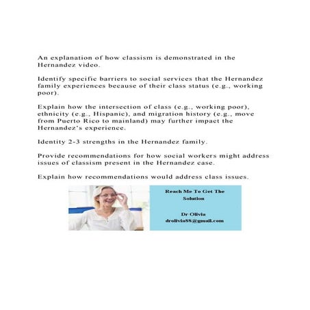 An explanation of how classism is demonstrated in the Hernande.docx