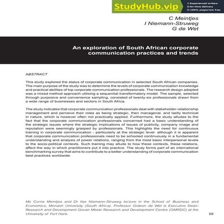 An exploration of South African corporate communication practices and ...