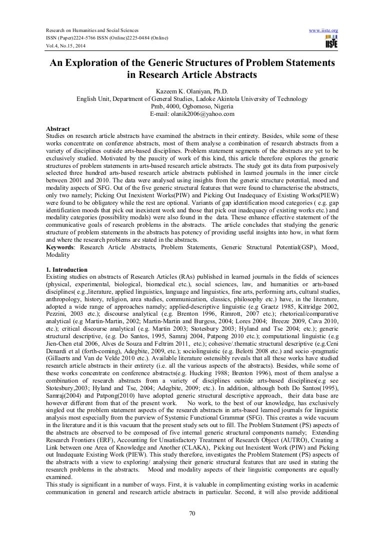Problem Statement Structure