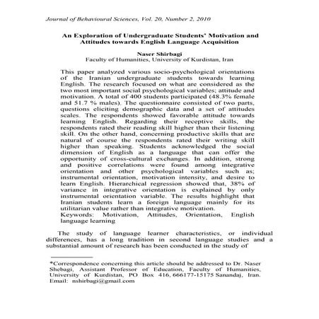 An exploration of undergraduate students’ motivation and | PDF