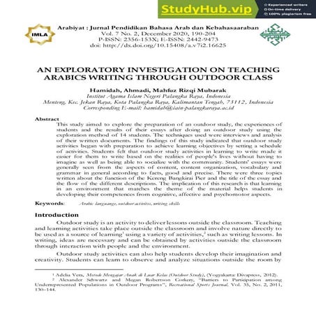 An Exploratory Investigation On Teaching Arabics Writing Through ...