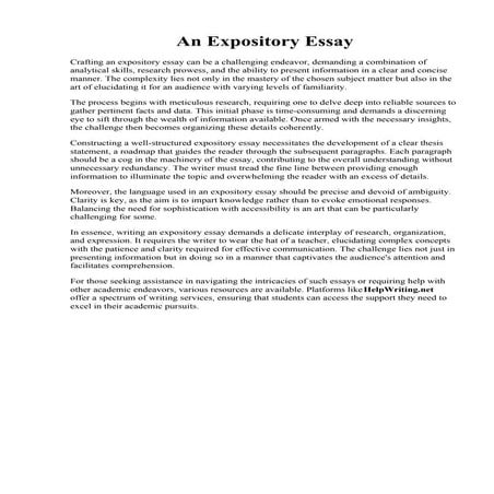 An Expository Essay | PDF