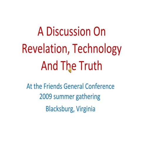 Revelation, Technology and the Truth | PPT