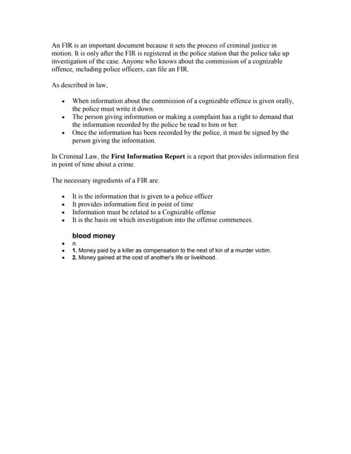 FIR- First Information Report