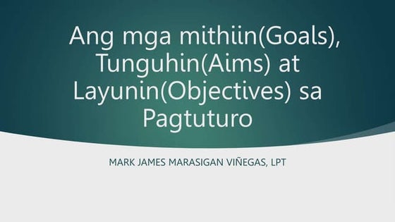 Behavioral Objectives in Filipino | PDF